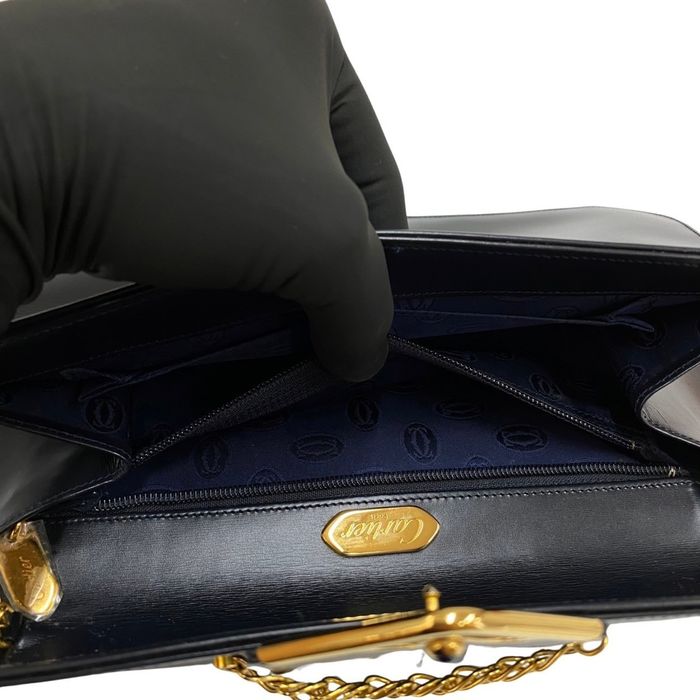 Cartier Cartier Sapphire Line Chain Calf Leather Genuine Mini Shoulder ...