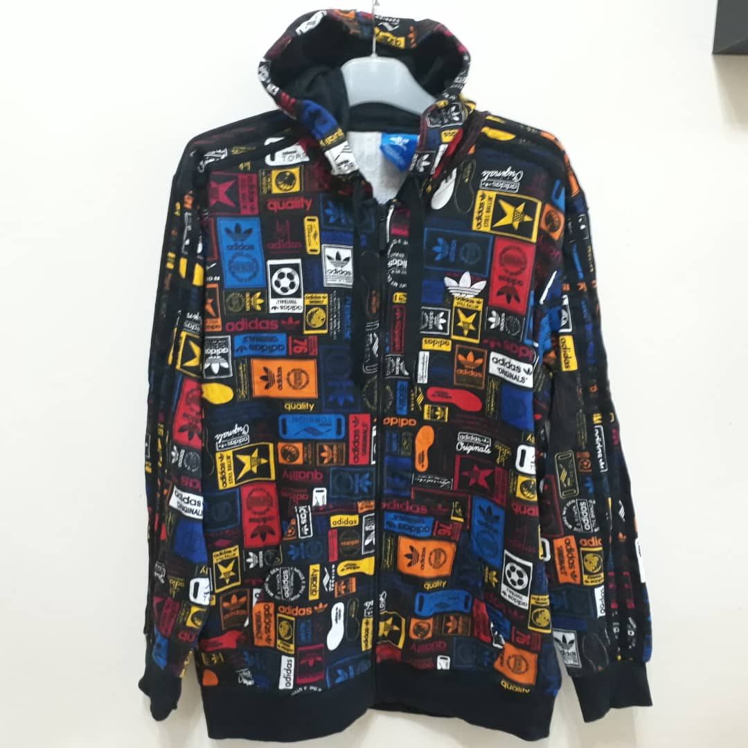 Adidas Adidas Multicolor FZH Hoodie Jacket Sweater All Over Print Three ...