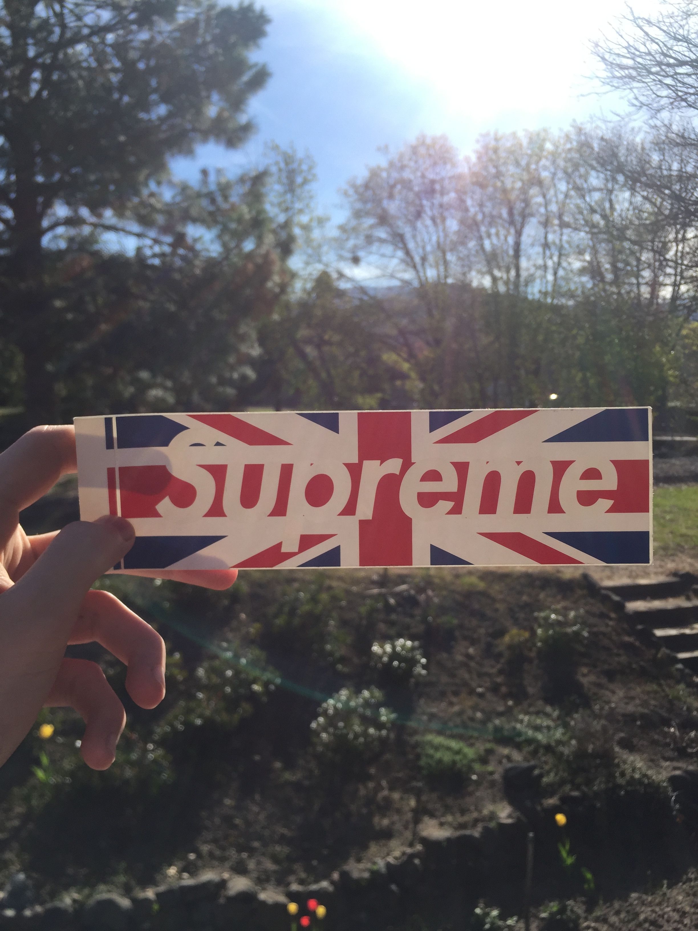 Supreme Union Jack Box Logo Sticker | Grailed