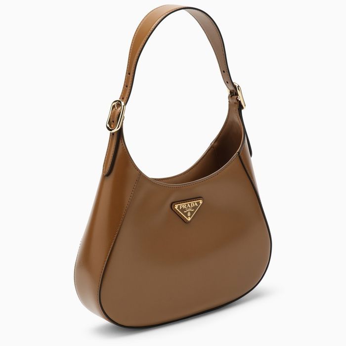 Prada Prada Cleo Brown Leather Shoulder Bag | Grailed