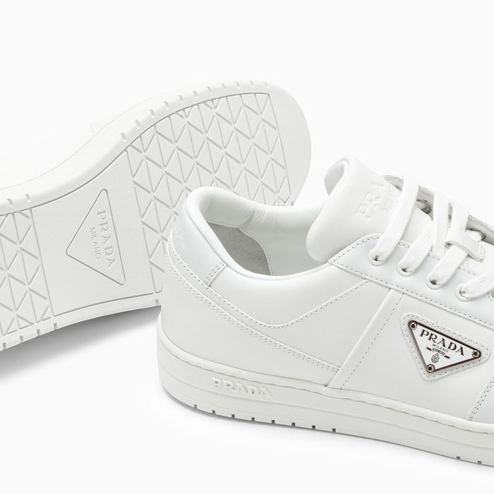 Prada Prada White Leather Downtown Sneakers | Grailed