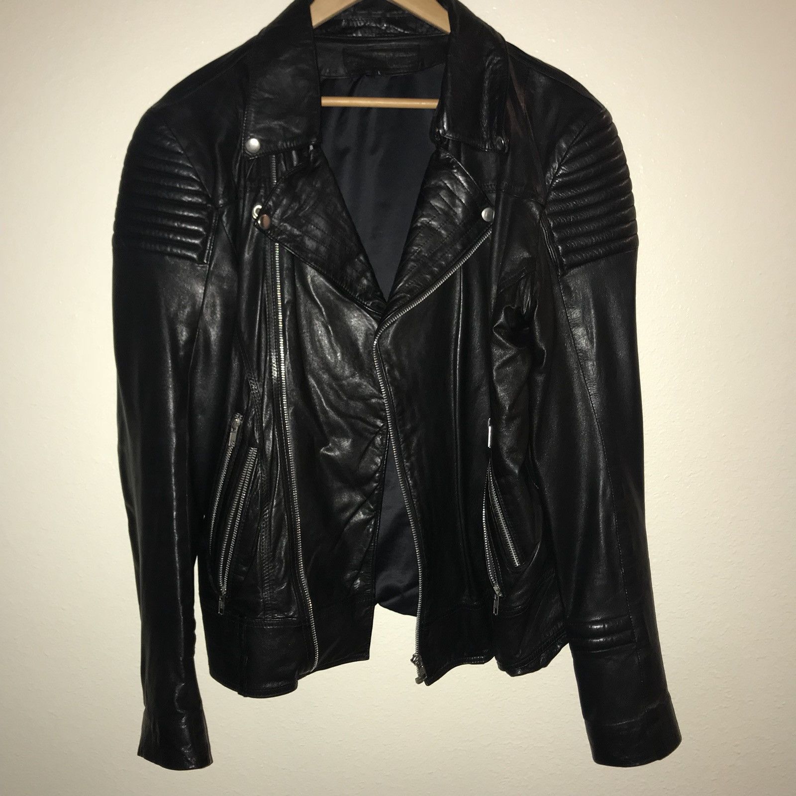 Skingraft Biker Motorcycle Calf Skin Leather Jacket | Grailed