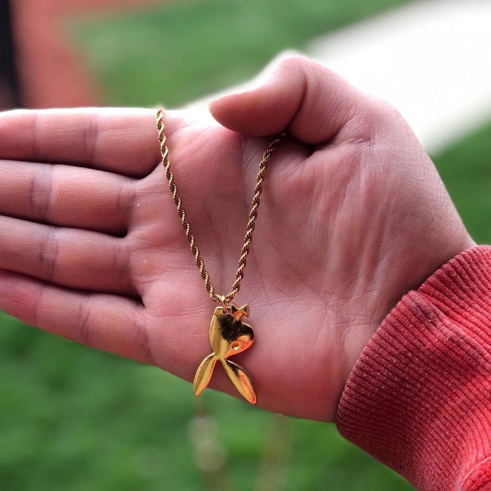 Playboy Gold Playboi Carti Upside Down Playboy Bunny Pendant Necklace ...