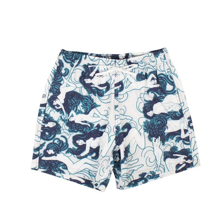 Amiri White & Blue Naked Girls Swim Trunks Size S | Grailed