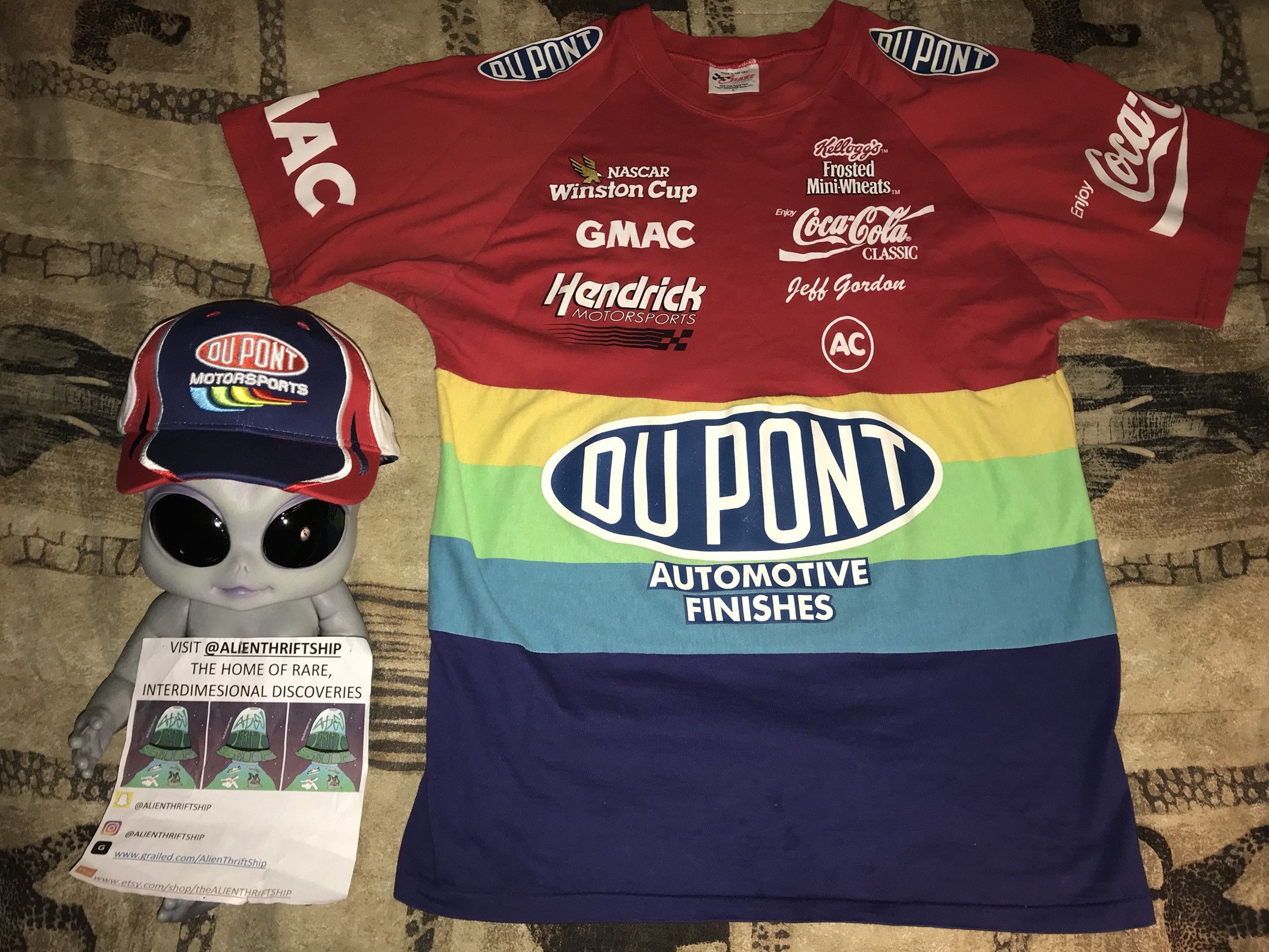 Vintage Vintage Jeff Gordon DUPONT All Over Print T-Shirt Rare | Grailed