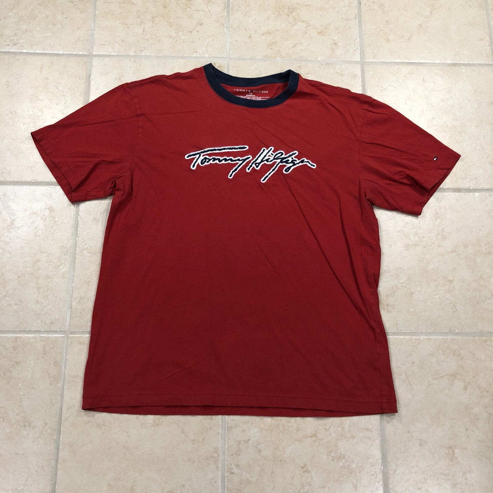 Tommy Hilfiger Cursive Logo Spell Out Tee Shirt (See Pics) | Grailed