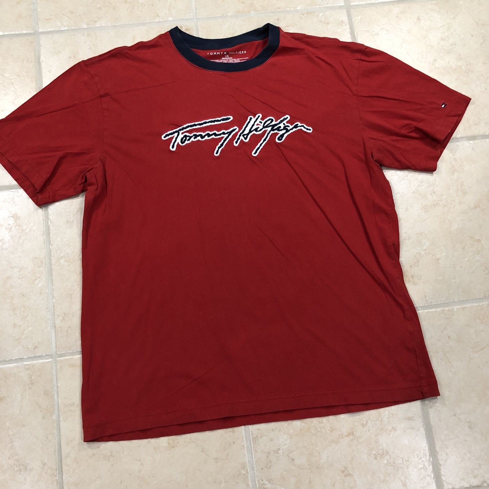 Tommy Hilfiger Cursive Logo Spell Out Tee Shirt (See Pics) | Grailed