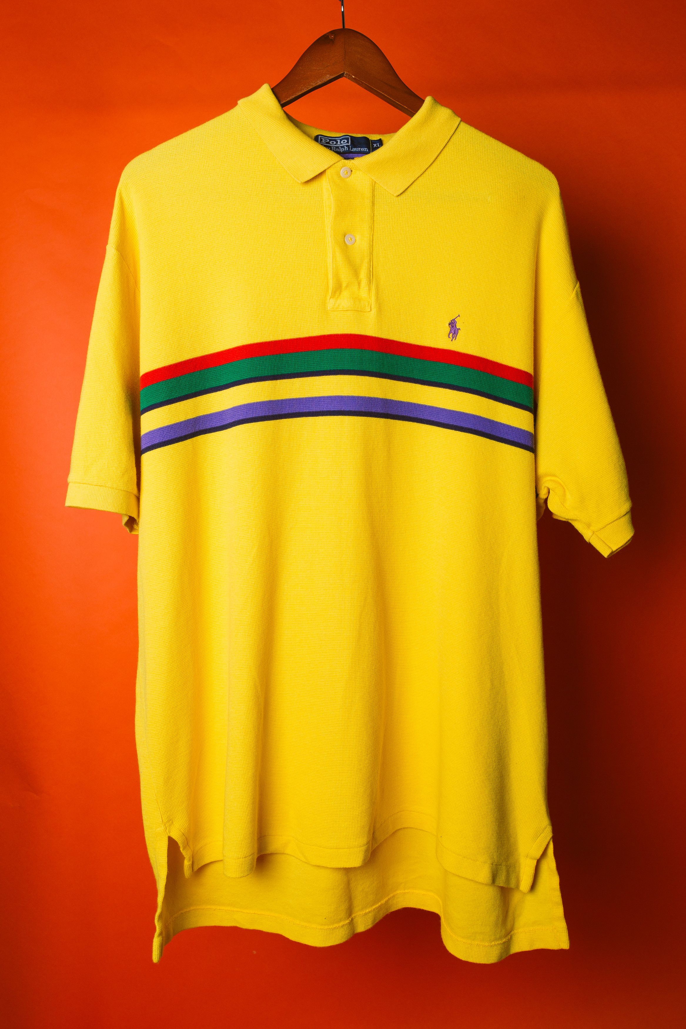 Polo Ralph Lauren Yellow sun colorblock new york art warhol Rasta Bob ...