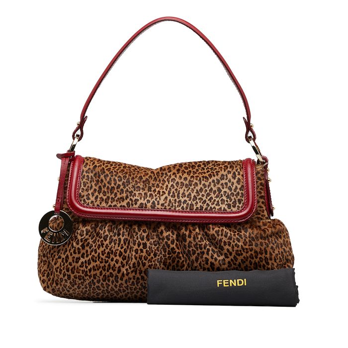 Fendi Fendi Leopard Print Pony Hair Chef Shoulder Bag | Grailed