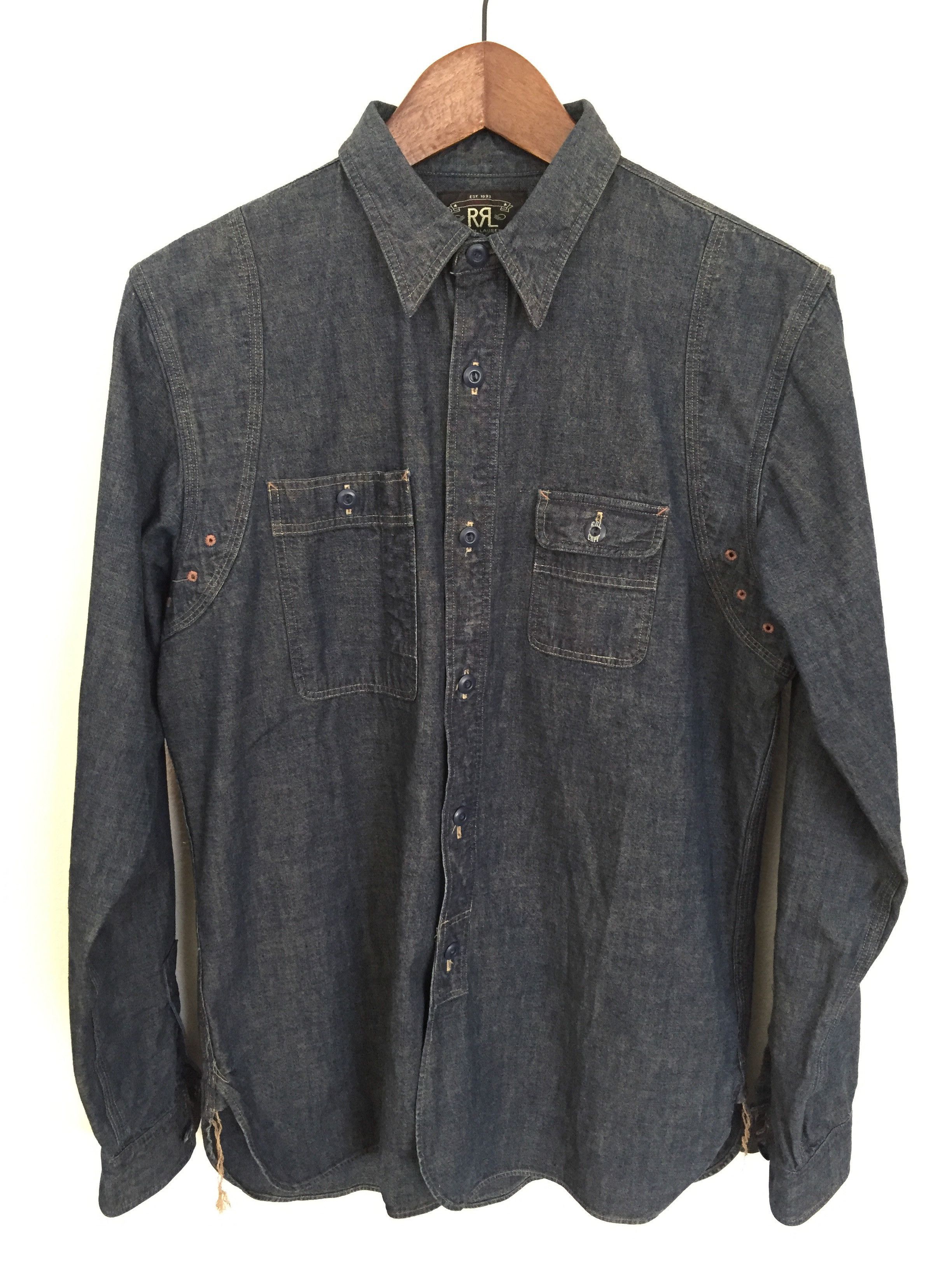 RRL Ralph Lauren Chambray Work Shirt | Grailed