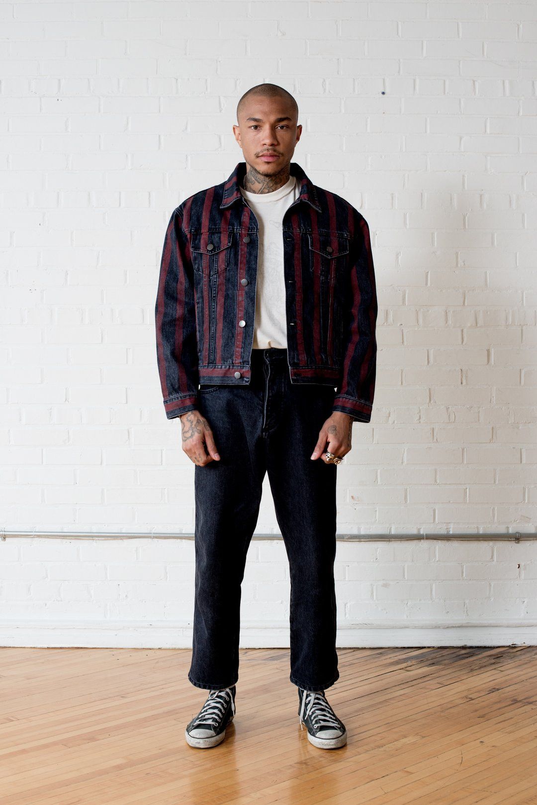 Bare Knuckles Striped Denim Jacket | Grailed