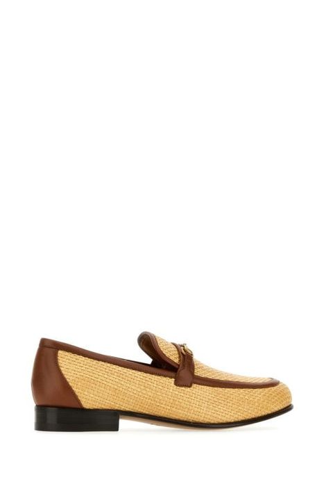 Gucci Two-Tone Raffia And Leather Loafers | Grailed