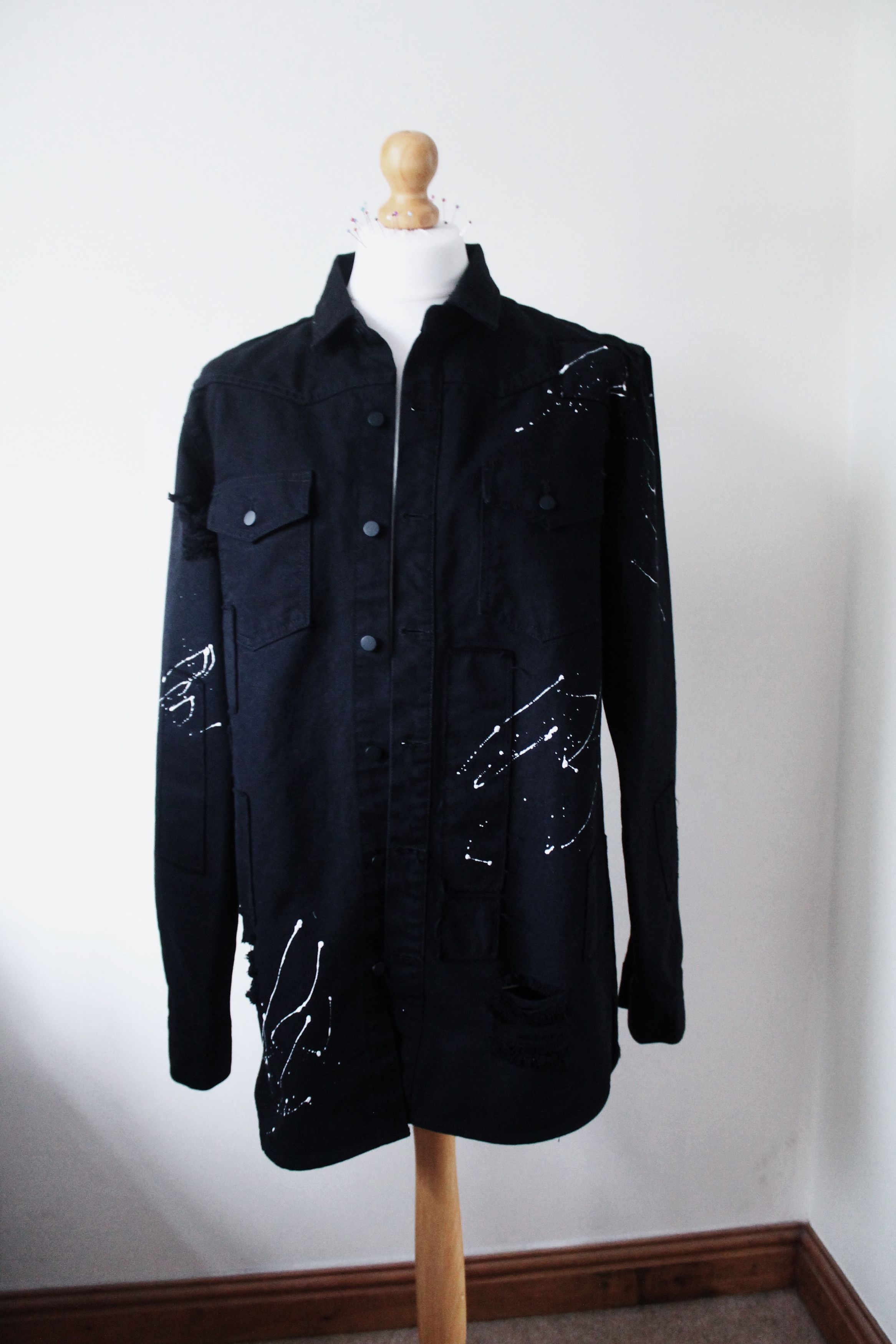 Off-White Denim Paint Splatter Jacket | Grailed