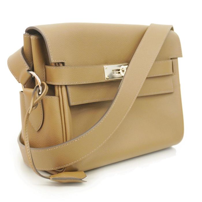 Hermes Hermes Shoulder Bag Kelly Messenger PM Evercolor Tundra Silver ...