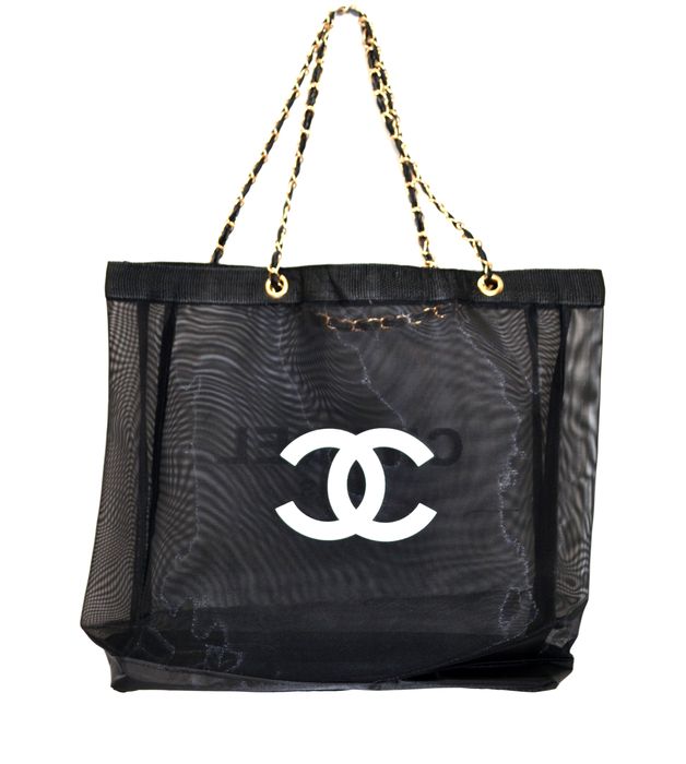 Chanel NEW Chanel Mesh Tote Shopper Beach Bag Gold Tone Chain VIP Gift ...