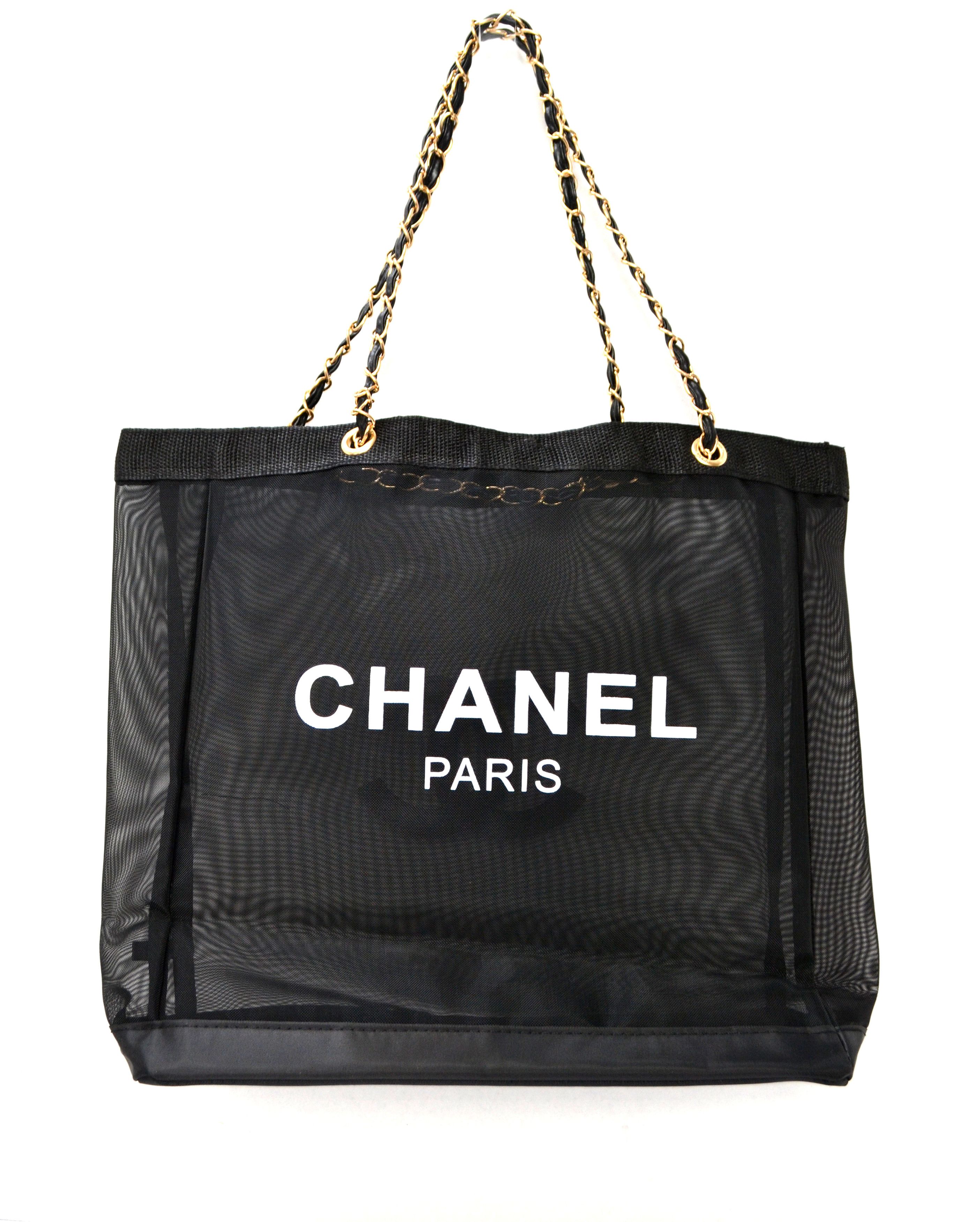 Chanel NEW Chanel Mesh Tote Shopper Beach Bag Gold Tone Chain VIP Gift ...