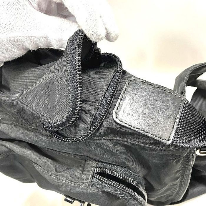 Prada Prada triangle logo plate nylon black bag shoulder ladies | Grailed