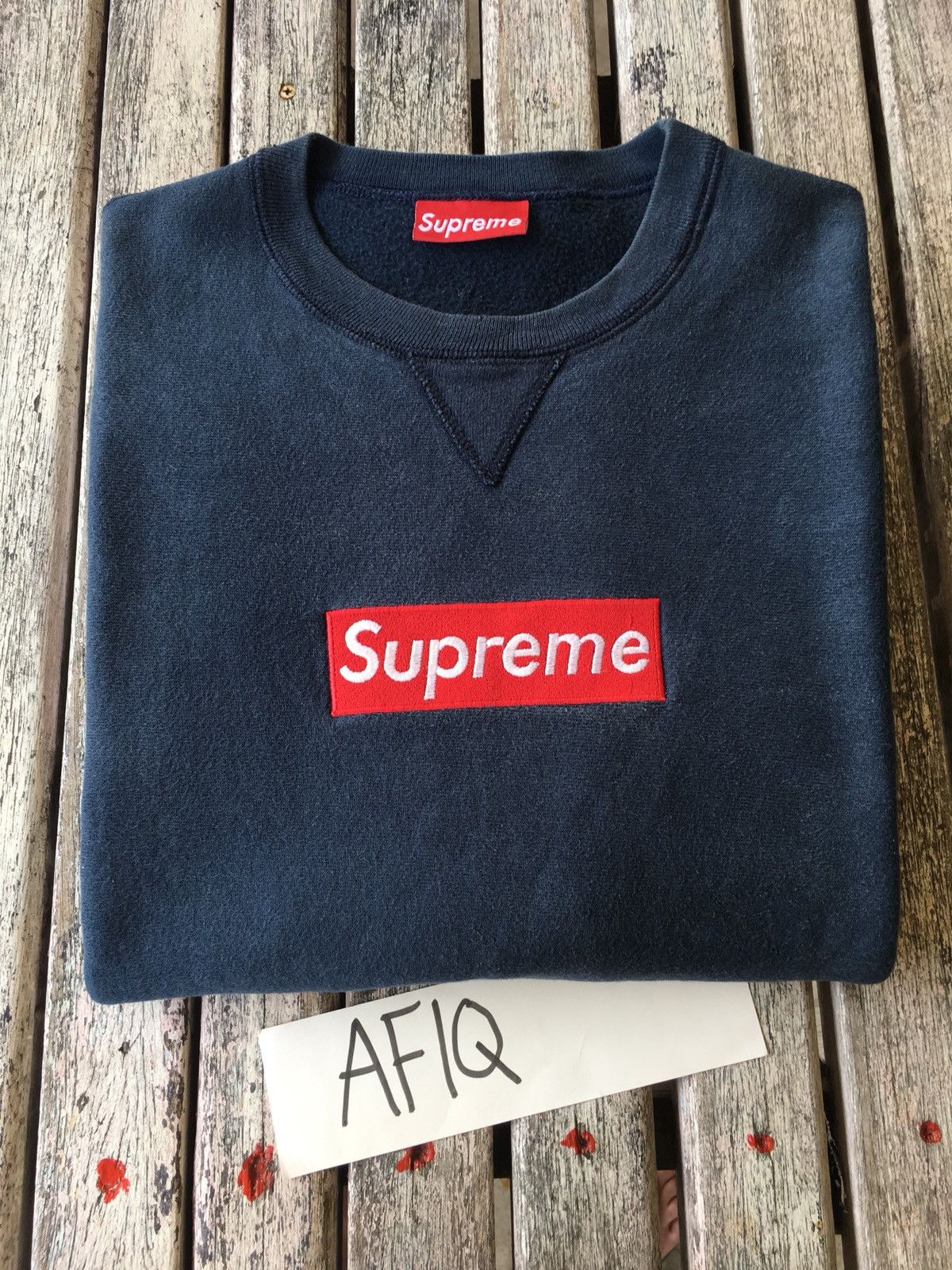 FW15 Supreme 'Box Logo' Crewneck Black (2015) — The