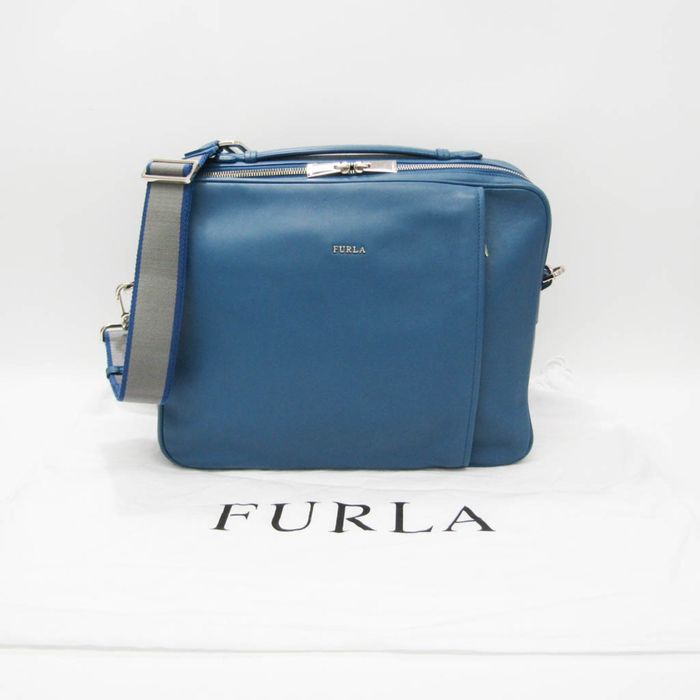 Furla Furla ARGO Men's Leather Backpack,Briefcase,Shoulder Bag Blue ...