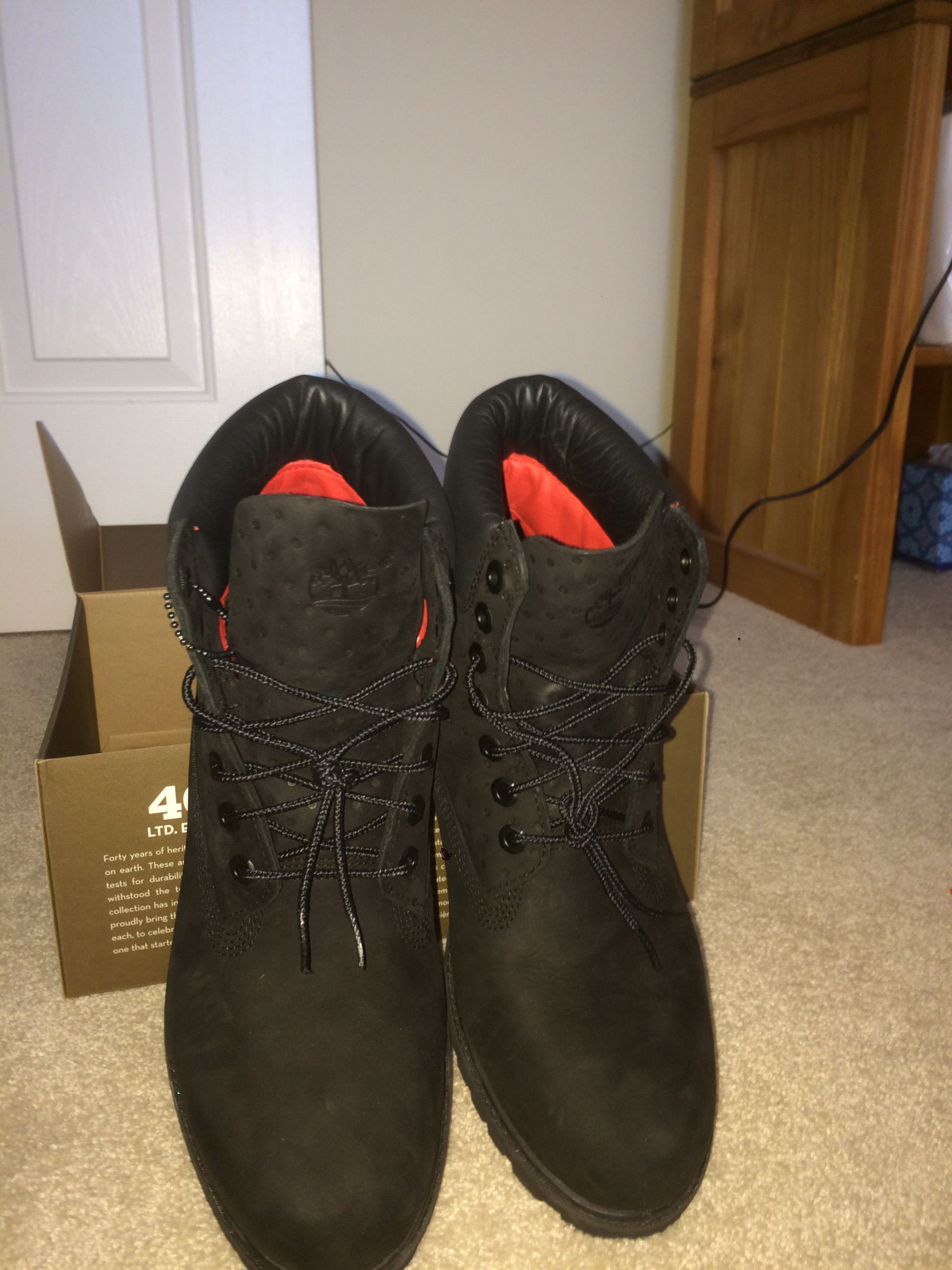 Supreme black timbs | Grailed