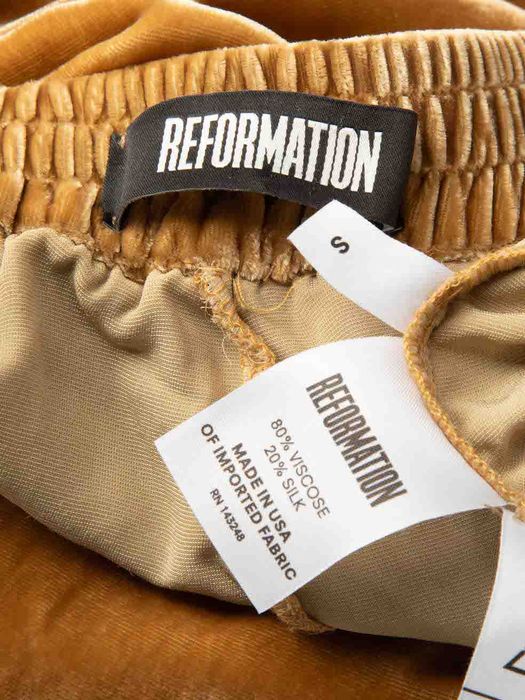 Reformation Brown Velvet Wide Leg Trousers | Grailed