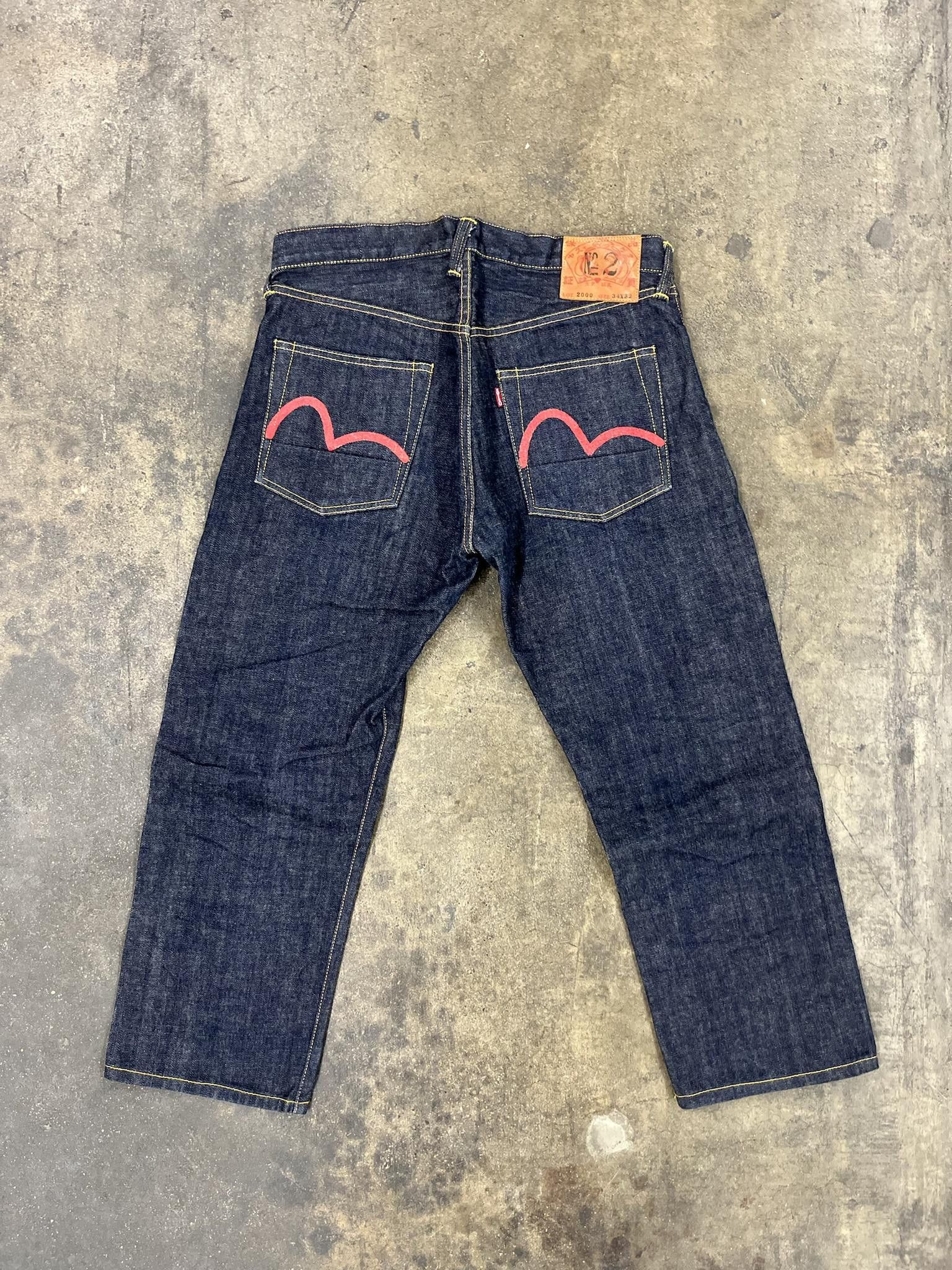 Evisu Evisu Selvedge Denims With Red Pocket Logo | Grailed