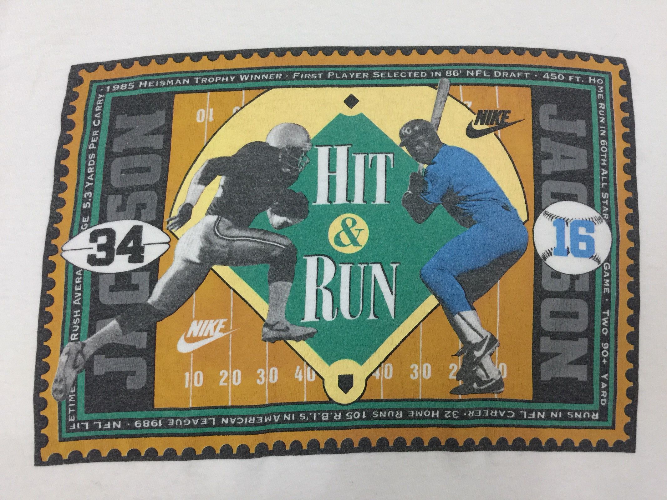 Nike × Vintage Vintage Nike Bo Jackson Hit&Run Tshirt | Grailed