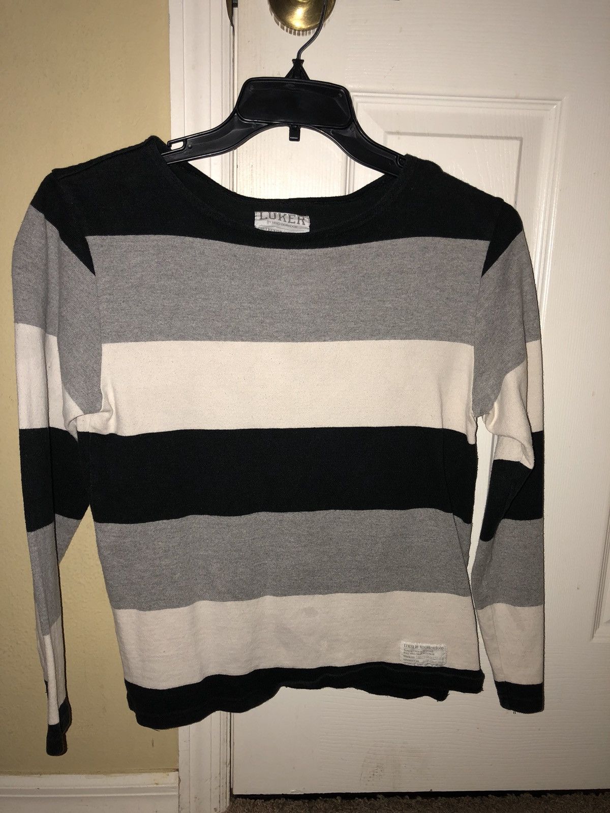 Neighborhood Luker By Neighborhood Wide Neck Striped Sweater | Grailed