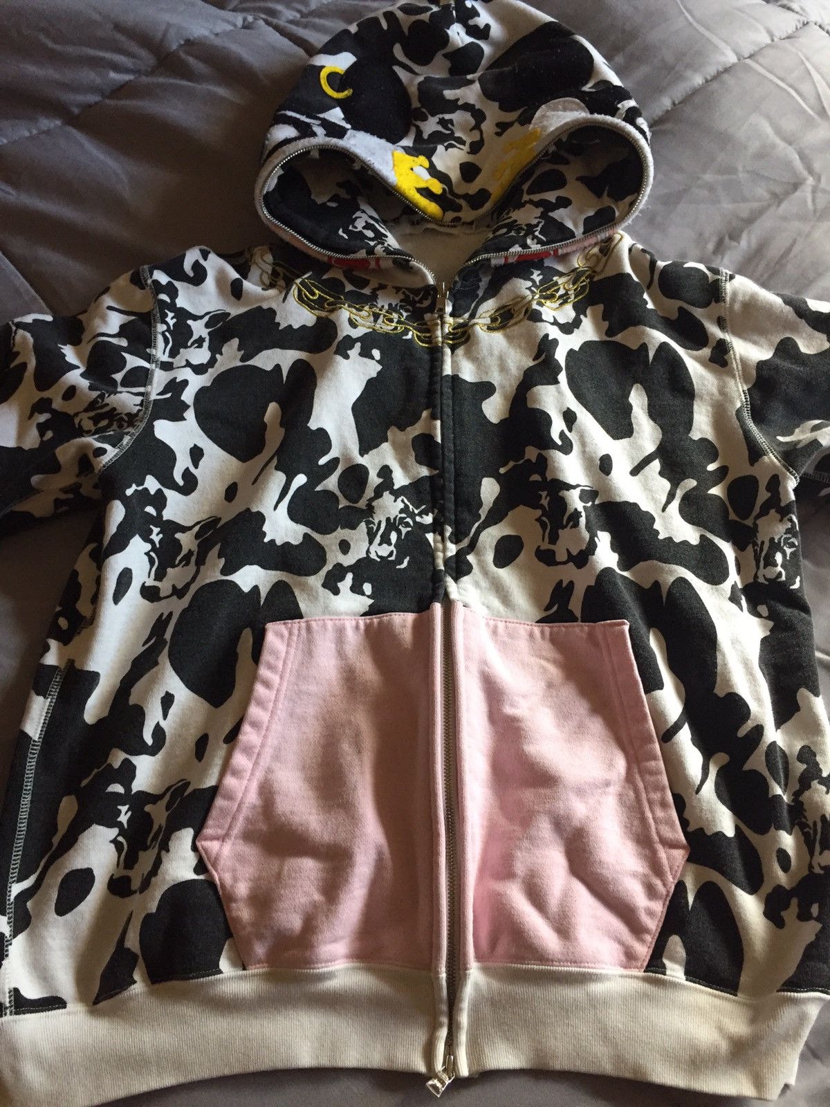 Bape Very Rare 2008 Bape Cow Camo Hoodie | Grailed