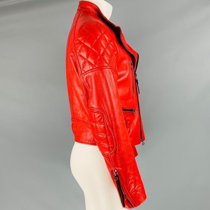 Belstaff Red Leather Biker Jacket | Grailed