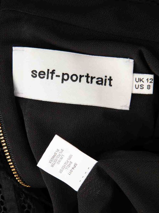 Self-Portrait Black Sleeveless Sheer Mini Dress | Grailed