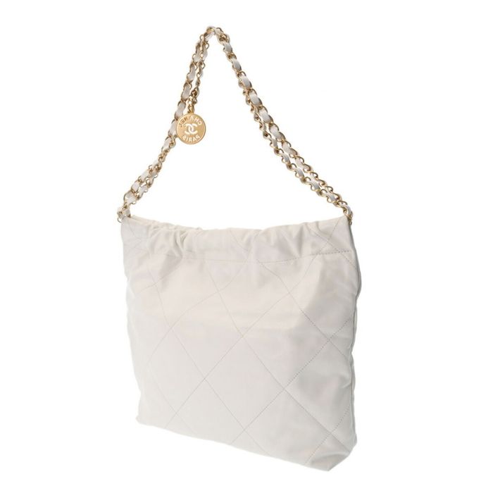 Chanel CHANEL 22 Small Handbag White AS3260 Ladies Shiny Calf | Grailed