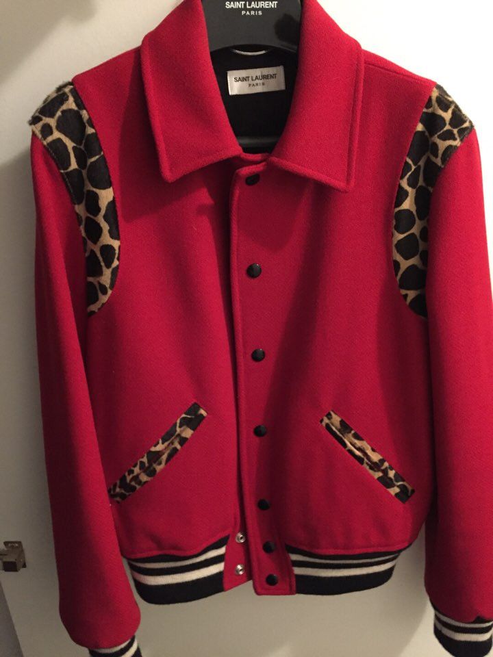 Saint Laurent Paris Red.teddy jacket | Grailed