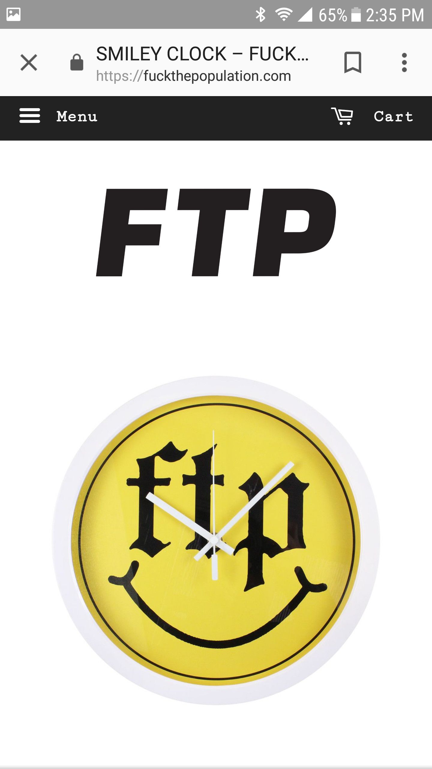 Fuck The Population Ftp smiley clock | Grailed