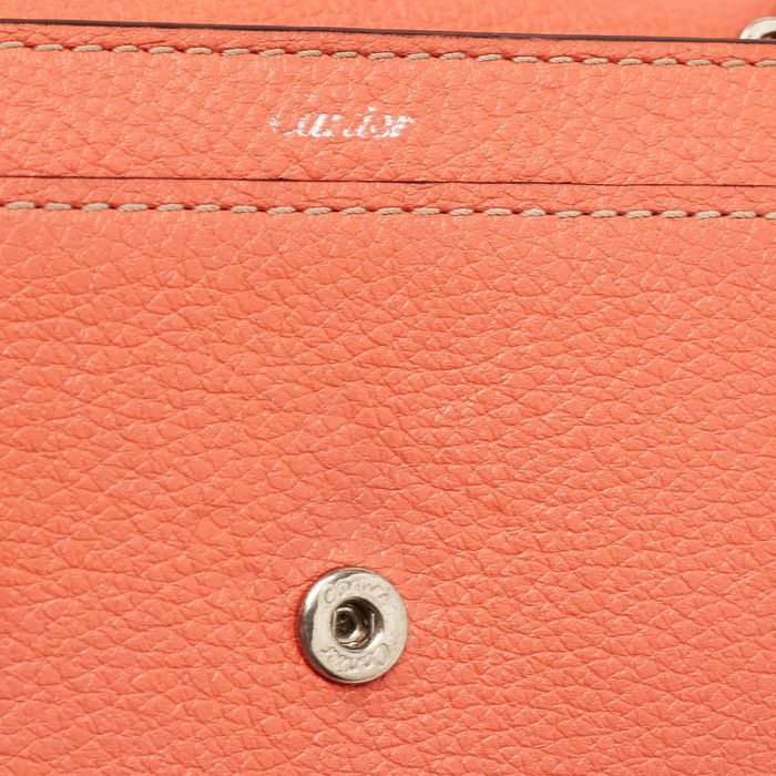 Cartier CARTIER Coral Orange Leather C De Wallet | Grailed