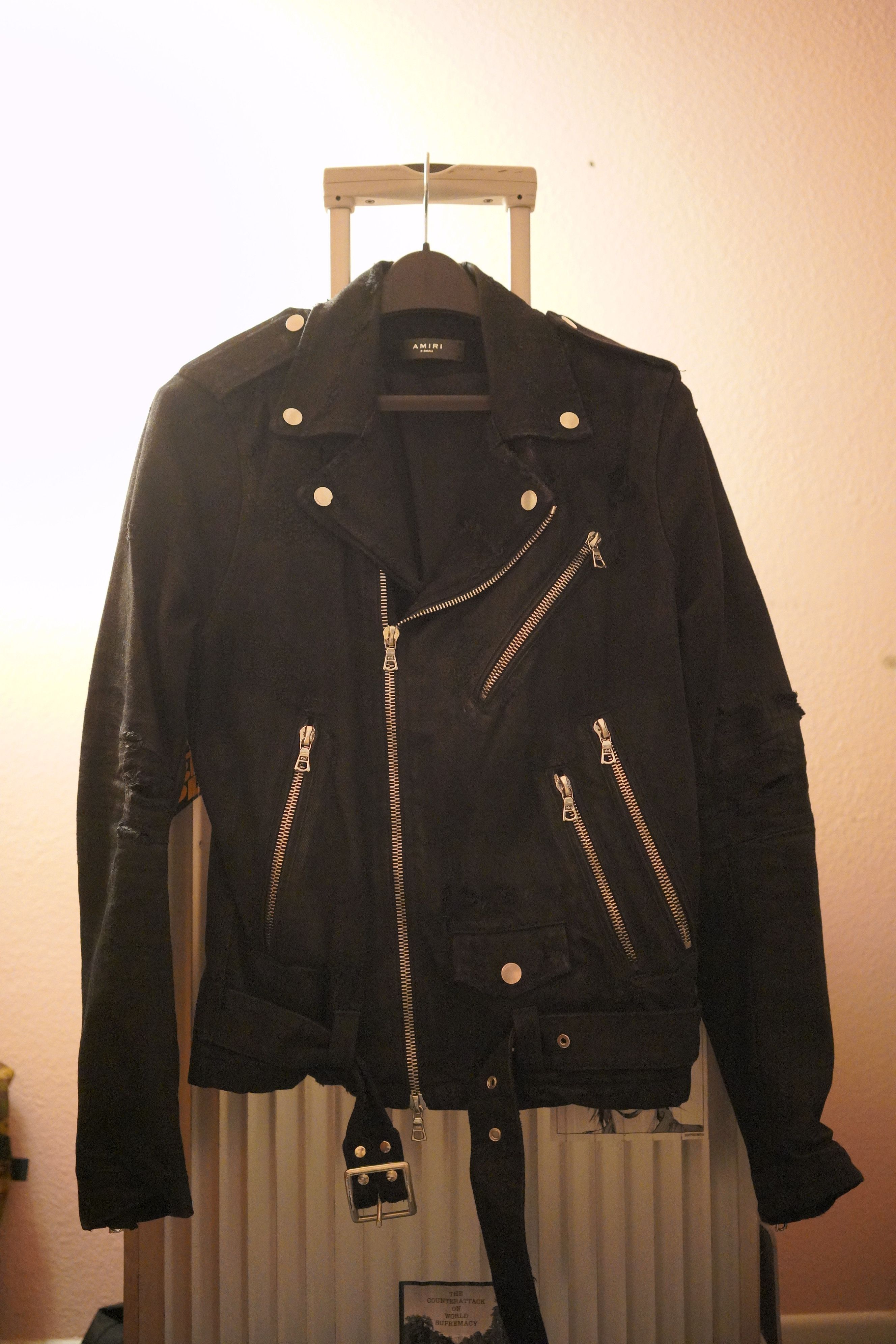 Amiri AMIRI Denim Biker Rider Jacket | Grailed