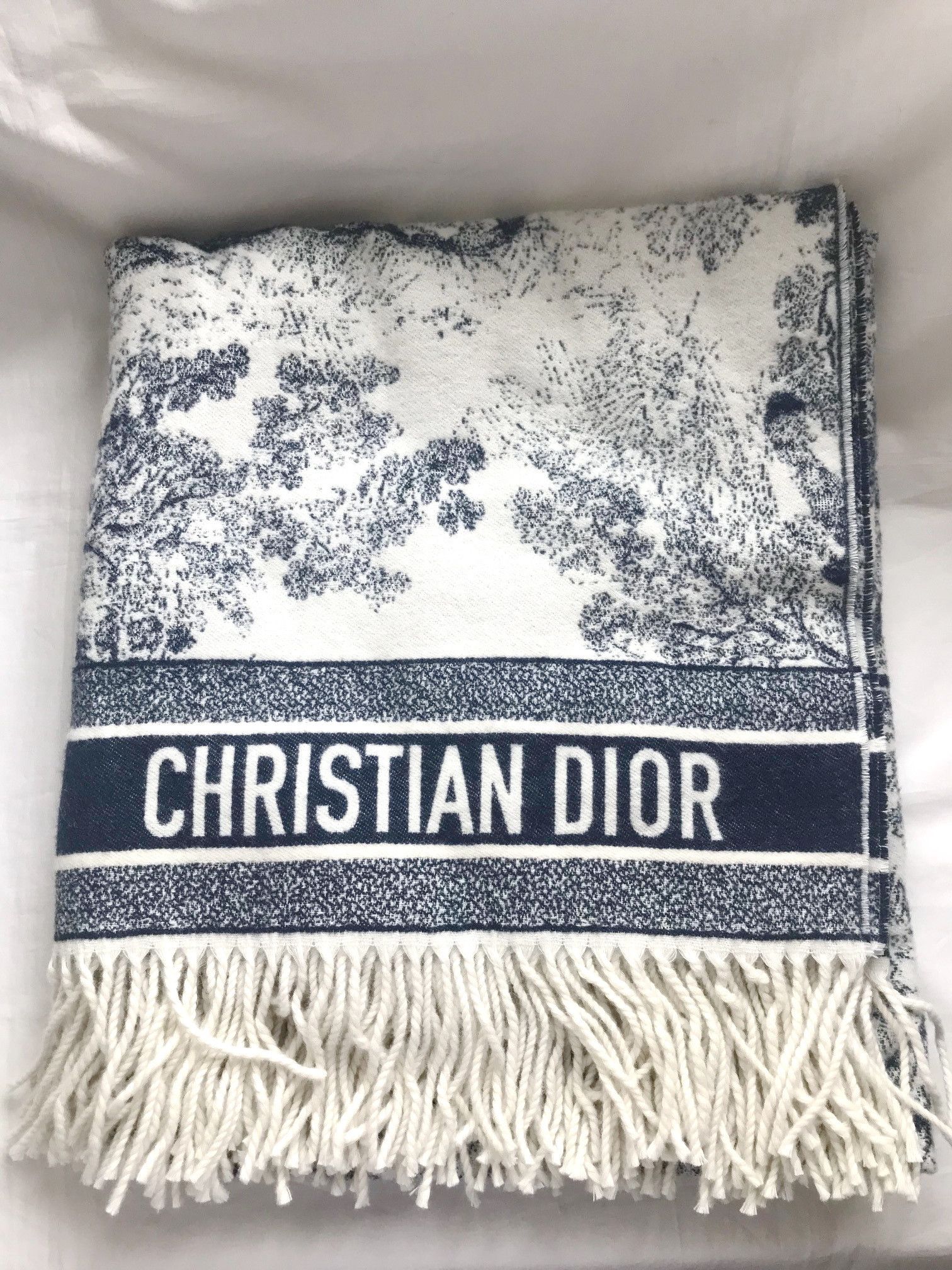 Dior RARE! Christian Dior 2019 cruise VIP large wool blanket in deep ...