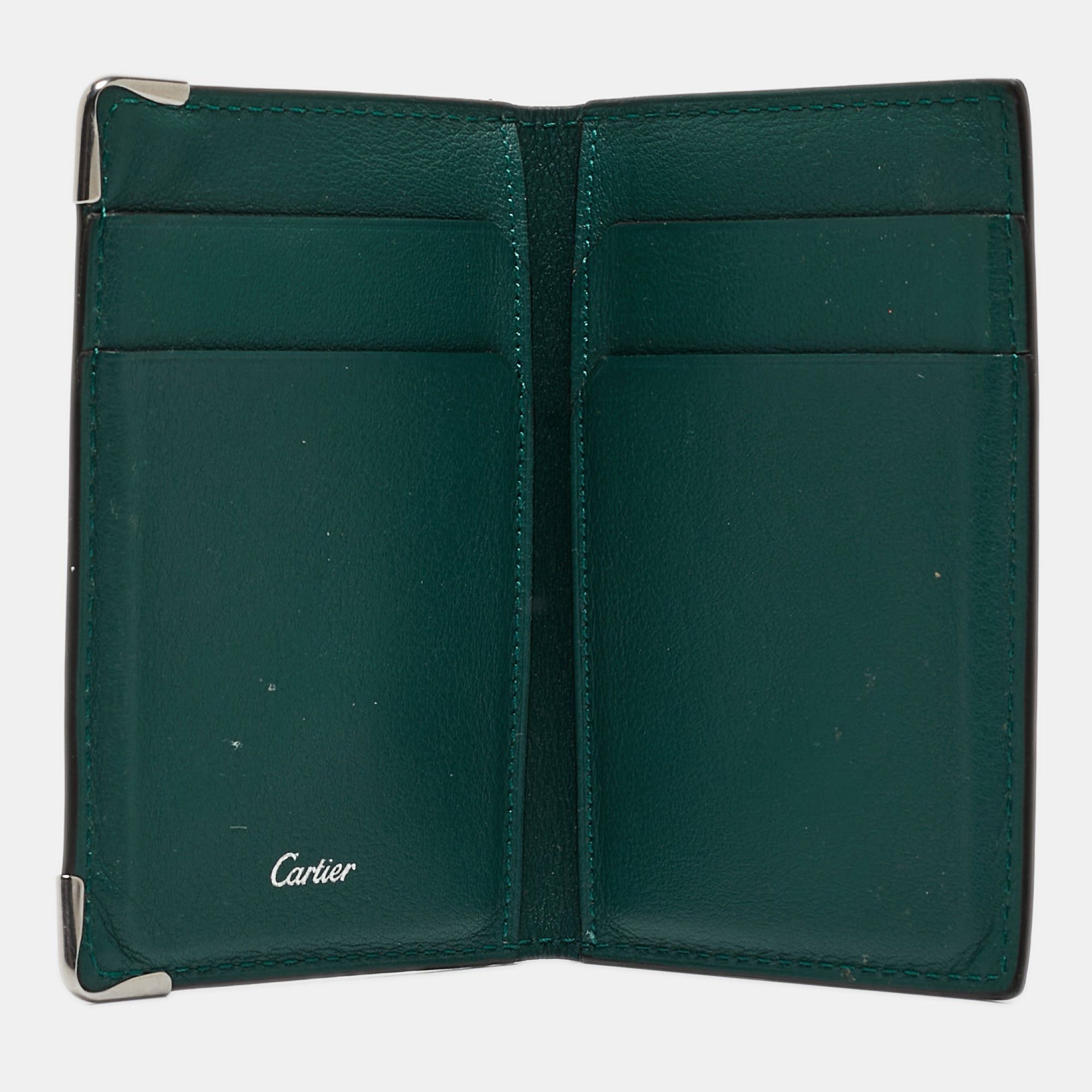 Cartier CARTIER Green Leather Must de 6CC Card Holder | Grailed