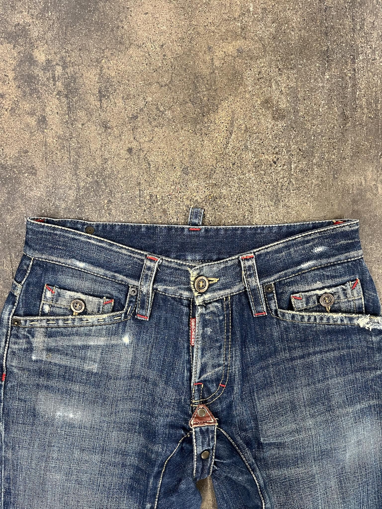 Japanese Brand × Jean Dsquared 2 FW 08 Buttons and Rivets Crotch Strap Jeans | Grailed