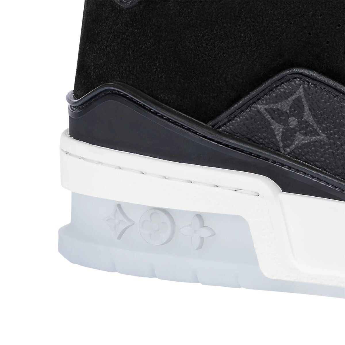 Louis Vuitton LV Shoes Sneakers Suede Leather Monogram Logo in black ...