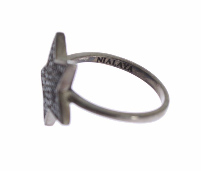 Nialaya Nialaya Black CZ Star 925 Silver Womens Ring | Grailed