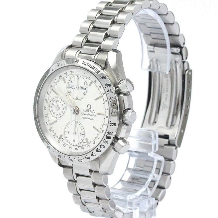 Omega Polished OMEGA Speedmaster Triple Date Steel Automatic Watch 3521 ...
