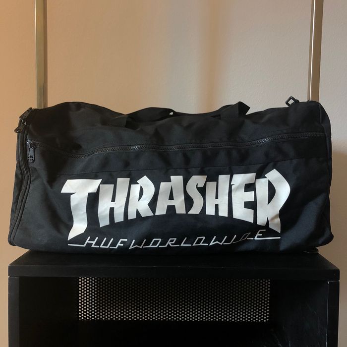 Thrasher HUF X Thrasher Black Duffel Bag | Grailed