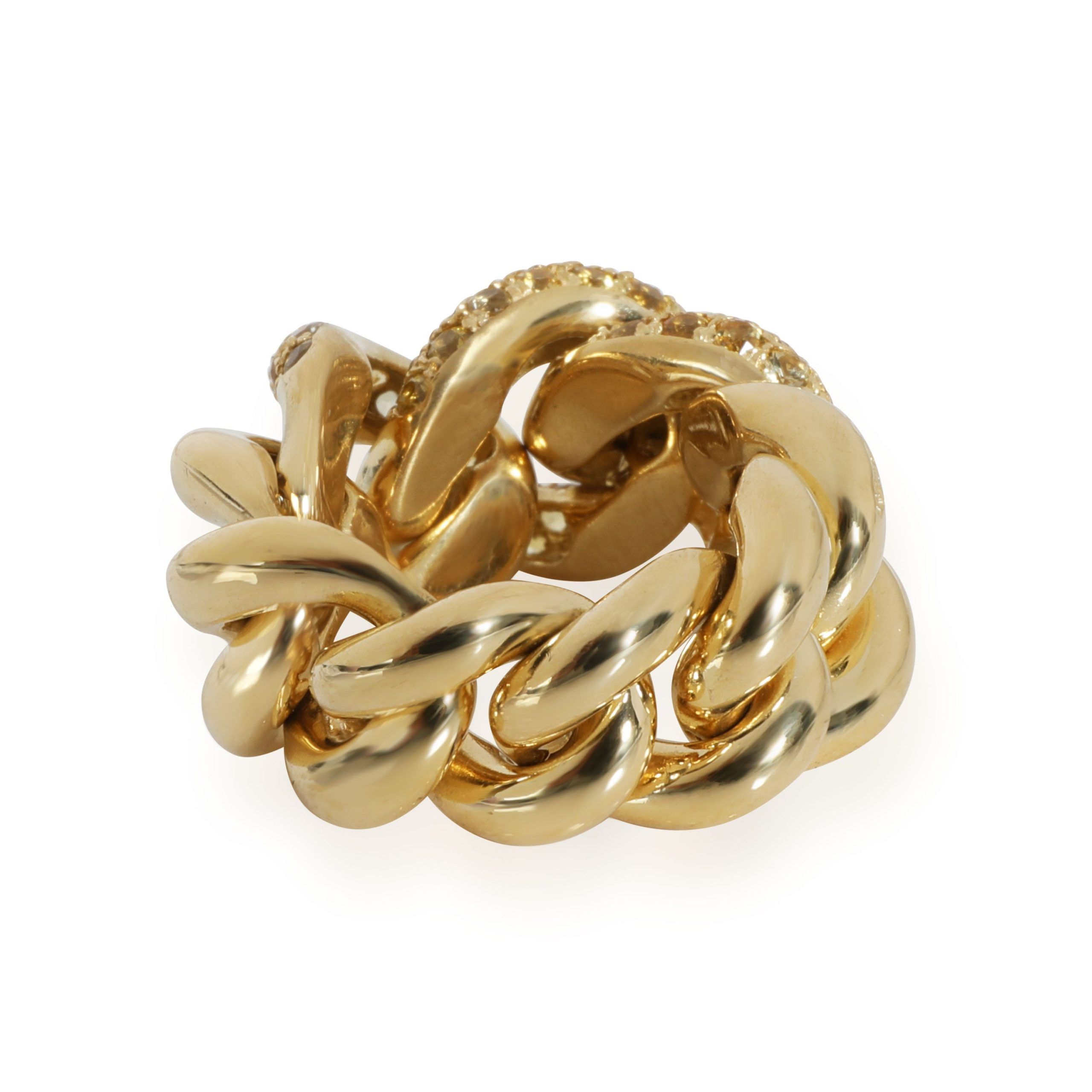 Pomellato Pomellato Gourmette Sapphire Chain Ring in 18K Yellow Gold ...