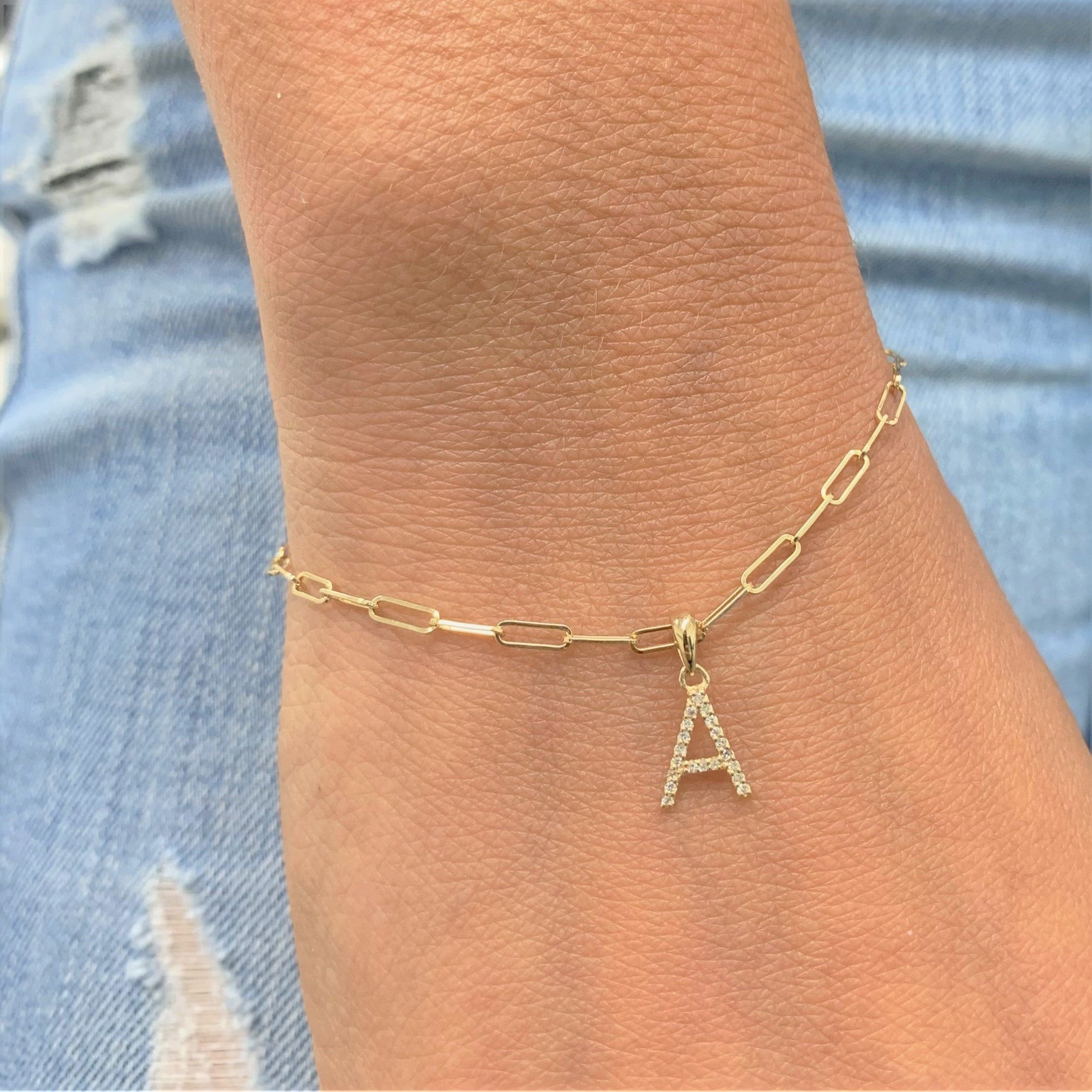 Cartier 14k Gold & Diamond Initial "D" Link Bracelet | Grailed