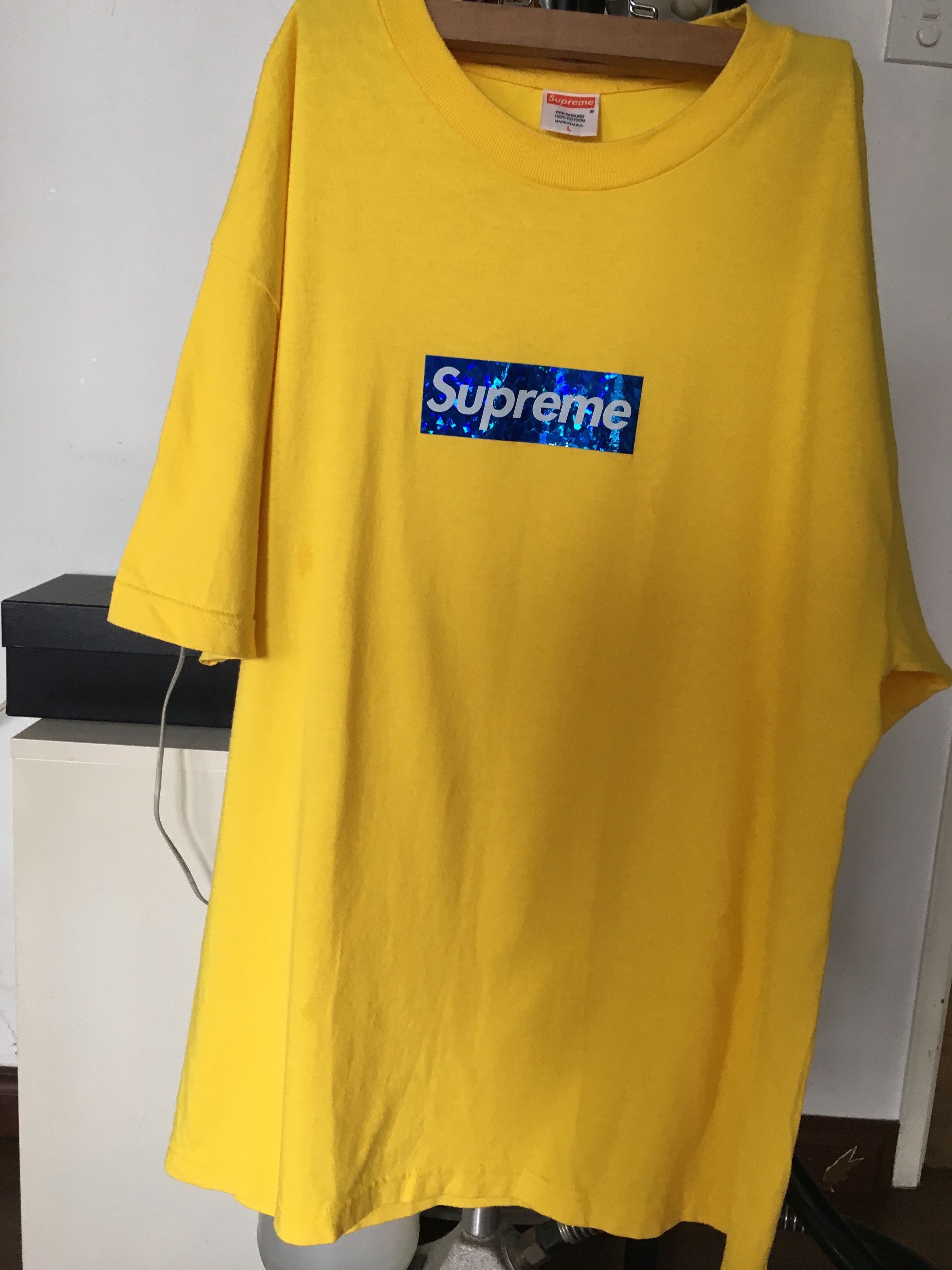 Supreme yellow box logo tee | Grailed