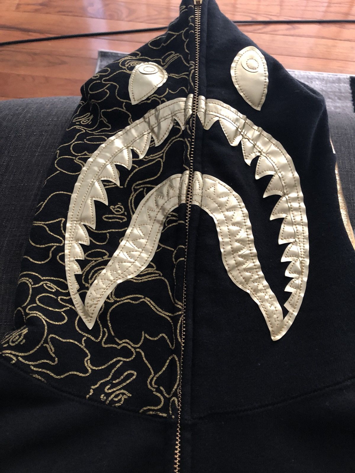 Bape 23rd Anniversary Gold Shark Hoodie | Grailed