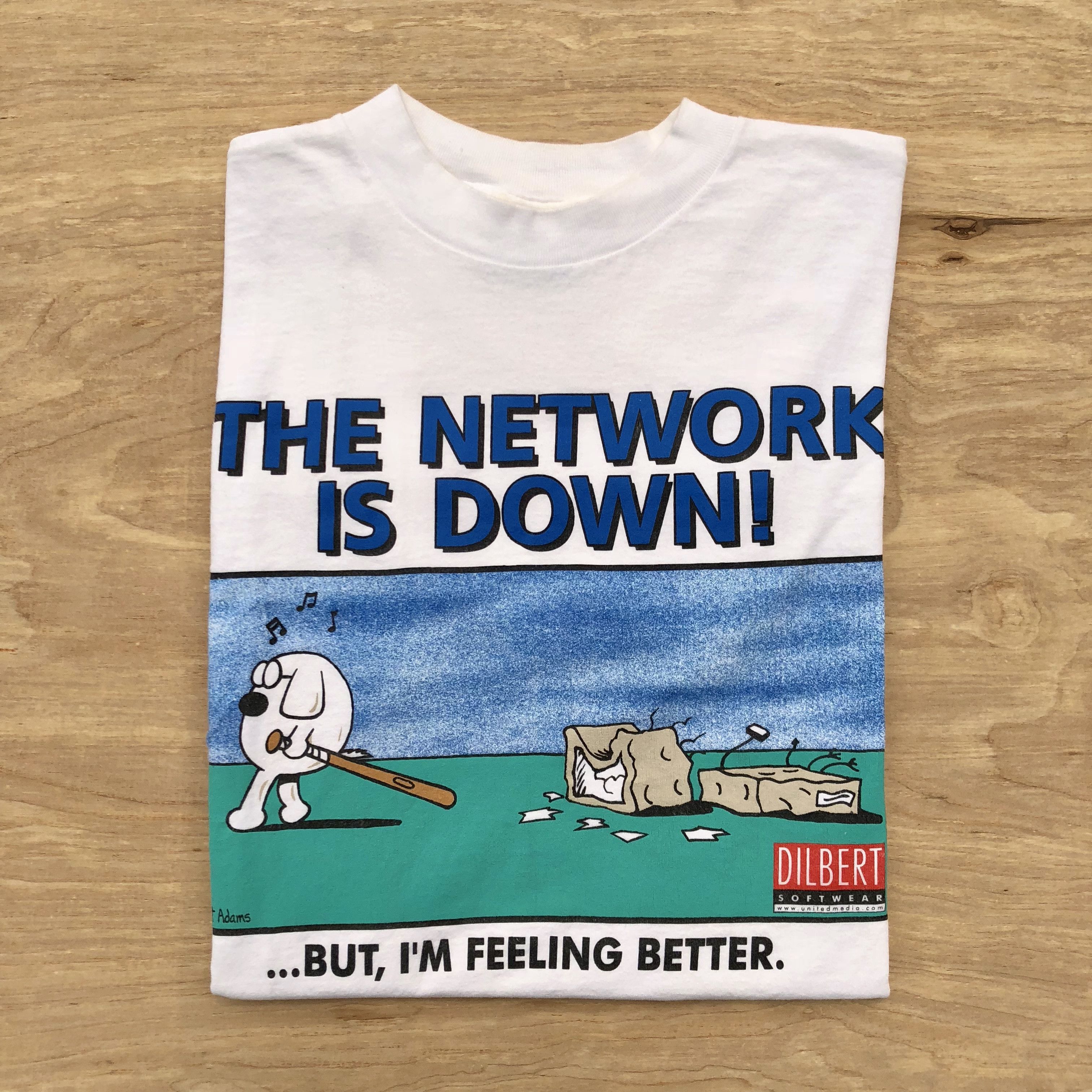 Vintage 🚨FINAL PRICE🚨 90s Dilbert The Network Is Down Funny Comic Strip ...