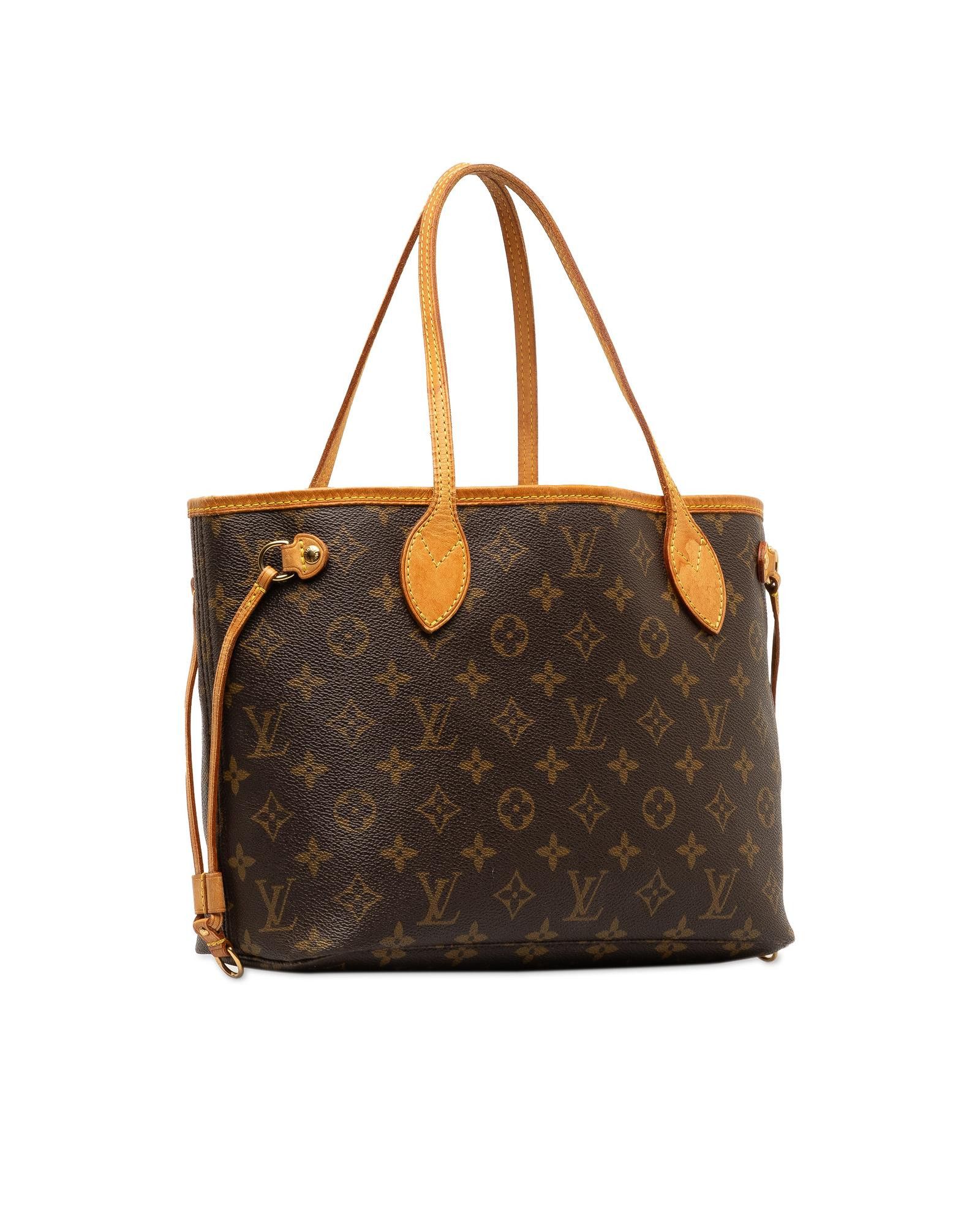 Louis Vuitton Monogram Canvas Open Top Handbag with Leather Handles ...