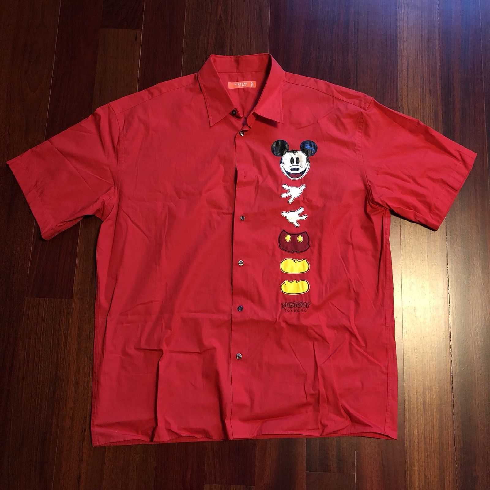 Iceberg History Mickey Mouse S/S Button Up | Grailed